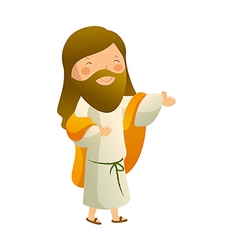 Side view of jesus christ holding cross Royalty Free Vector