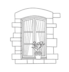 Icon sign open window outline frame Royalty Free Vector