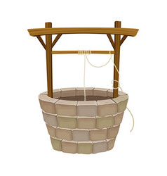 Boy take water in the well Royalty Free Vector Image