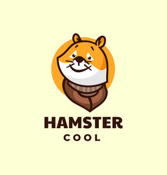Logo hamster mascot cartoon style Royalty Free Vector Image