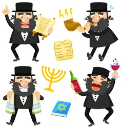 Jewish orthodox rabbi avatar icon Royalty Free Vector Image