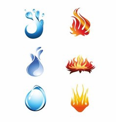 Water drops with a leafs Royalty Free Vector Image