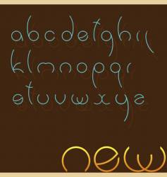 Round style minimalistic font alphabet Royalty Free Vector