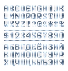 Digital led font alphabet letters and numbers Vector Image