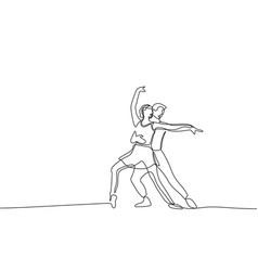 Continuous line drawing of dancing woman Vector Image