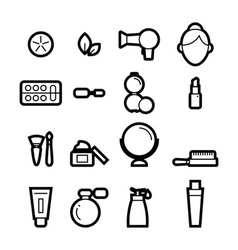 Beauty and cosmetic line icons set Royalty Free Vector Image