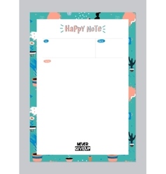 Cute daily note template Royalty Free Vector Image