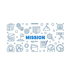 Mission creative outline word Royalty Free Vector Image
