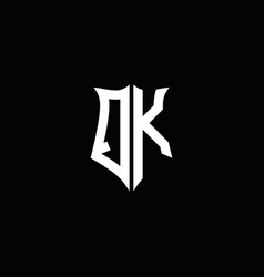 Qk logo monogram emblem style with crown shape Vector Image