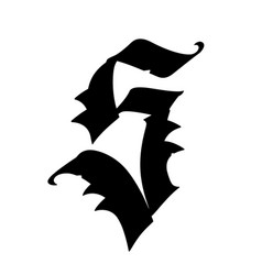 Letter s in gothic style alphabet symbol Vector Image
