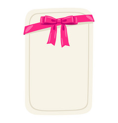 Pink satin bow ribbon with knot Royalty Free Vector Image