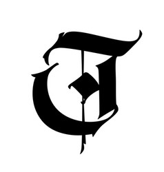 Letter t in gothic style alphabet symbol Vector Image