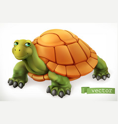 Cute green waving turtle Royalty Free Vector Image