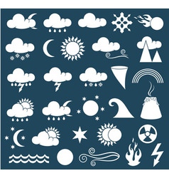 Weather icon set meteo symbols pictures Royalty Free Vector