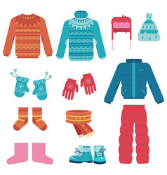 Winter clothes collection Royalty Free Vector Image