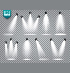 White beam lights spotlights scene Royalty Free Vector Image