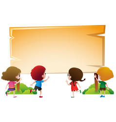 Border template with kids painting Royalty Free Vector Image
