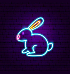 Rabbit animal neon sign Royalty Free Vector Image