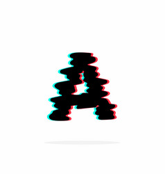 Logo letter z glitch distortion Royalty Free Vector Image