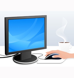 Cartoon desktop computer Royalty Free Vector Image