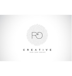 Rd letter logo design with black smoke Royalty Free Vector