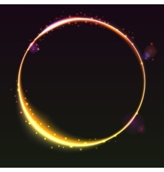 Magic hot gold circle glowing fire ring tr Vector Image