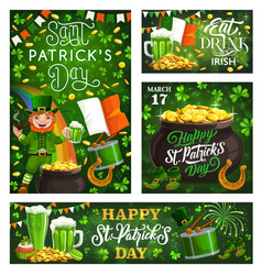 Happy st patricks day card design elements Vector Image