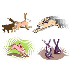 Vintage rabbit back view Royalty Free Vector Image