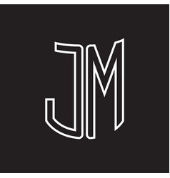 Jm logo monogram with piece circle ribbon style Vector Image