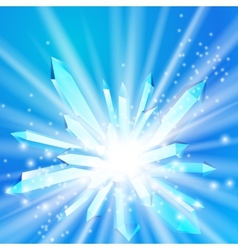Blue explosion background with rays Royalty Free Vector
