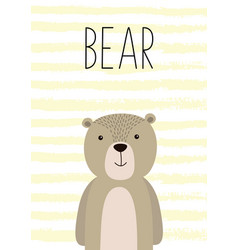 Cute lion poster card for kids Royalty Free Vector Image