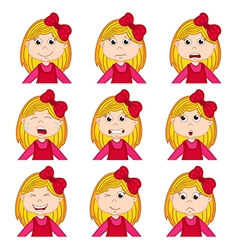School girl emotions Royalty Free Vector Image