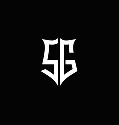 Sg logo monogram shield shape with crown design Vector Image