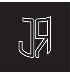 Jr initial logo linked circle monogram Royalty Free Vector