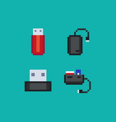 Pixel art 8 bit game sprite green Royalty Free Vector Image