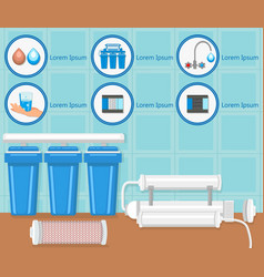 Water filter in a flat style Royalty Free Vector Image