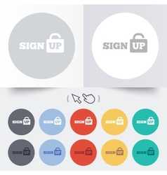 Sign up screen mobile app ui for registration Vector Image