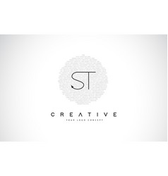 St s t letter logo design in black colors Vector Image