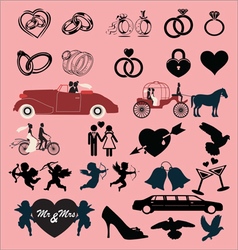 Wedding ring in heart vector by sweetok - Image #1345981 - VectorStock