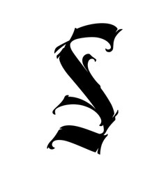 Letter s in gothic style alphabet symbol Vector Image