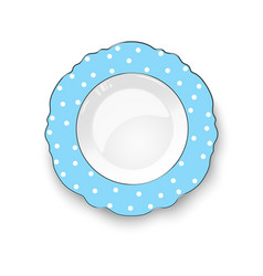 Blue color plate with figured edges Royalty Free Vector
