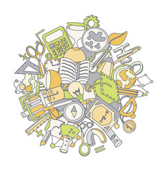 Welcome back to school hand drawn supply doodles Vector Image