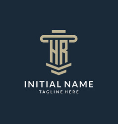 Hr initial wedding monogram logo Royalty Free Vector Image