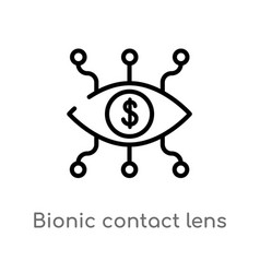 Outline computer vision icon isolated black Vector Image
