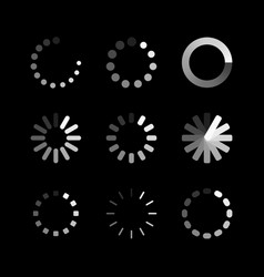 Loading icon on black Royalty Free Vector Image