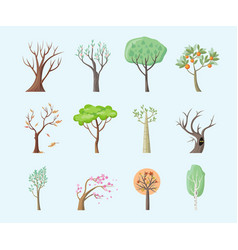 Trees set Royalty Free Vector Image - VectorStock