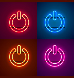 Neon signboard 18 plus color set Royalty Free Vector Image