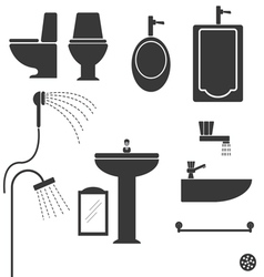 Bathroom icons set Royalty Free Vector Image - VectorStock
