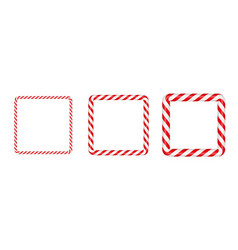 Candy cane square frame on white background Vector Image
