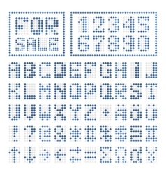Digital led font alphabet letters and numbers Vector Image
